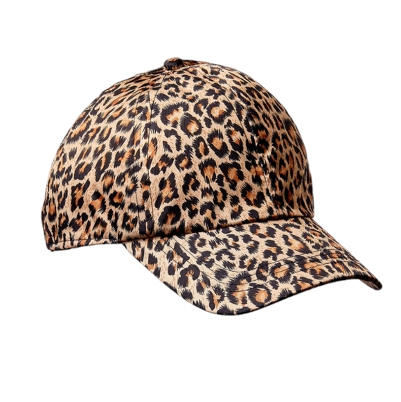 Accessories | Nwt Leopard Print Satin All Over Baseball Cap | Poshmark